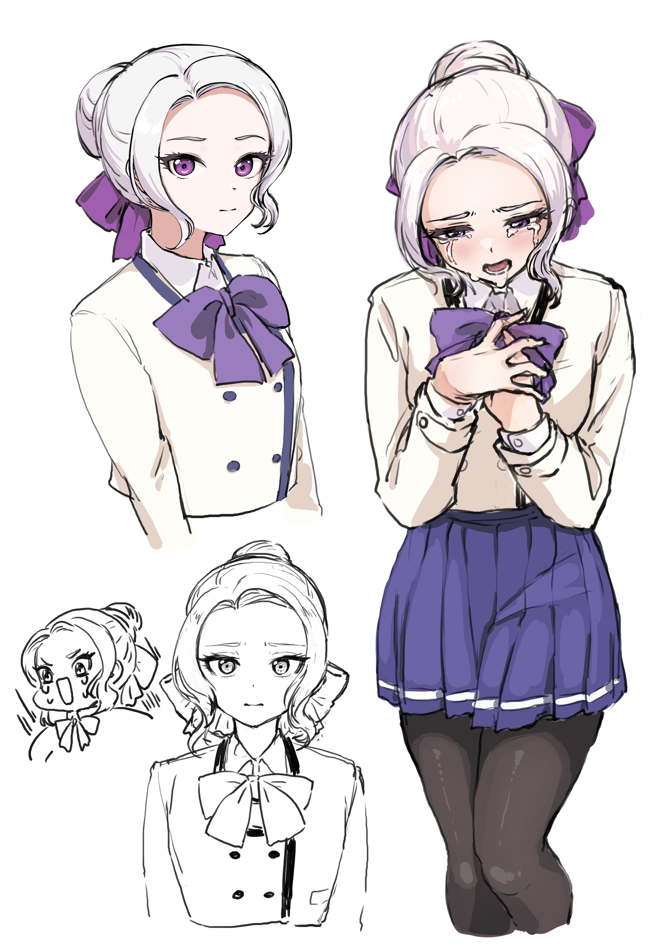 Ushimochi Kanojo Mo Kanojo Kiryuu Shino Pantyhose Seifuku Sketch